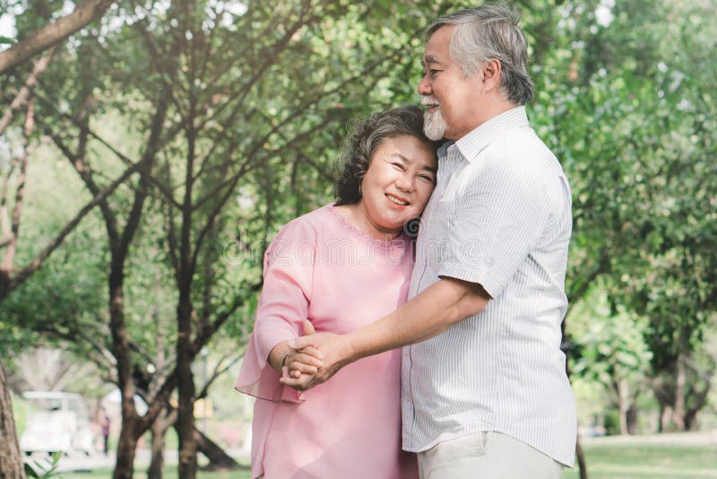 Happy Elderly Couple With Lifestyle After Retiree Concept Lovely Asian
