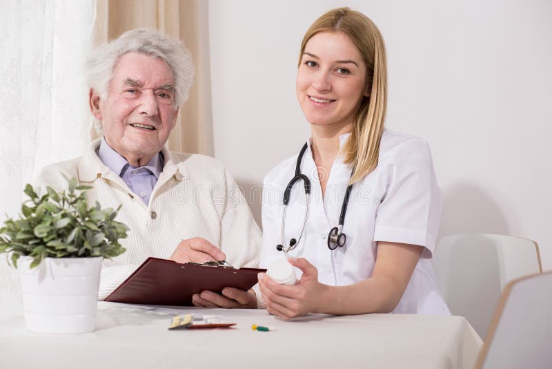 Happy elderly patient stock image. Image of caucasian - 60606157