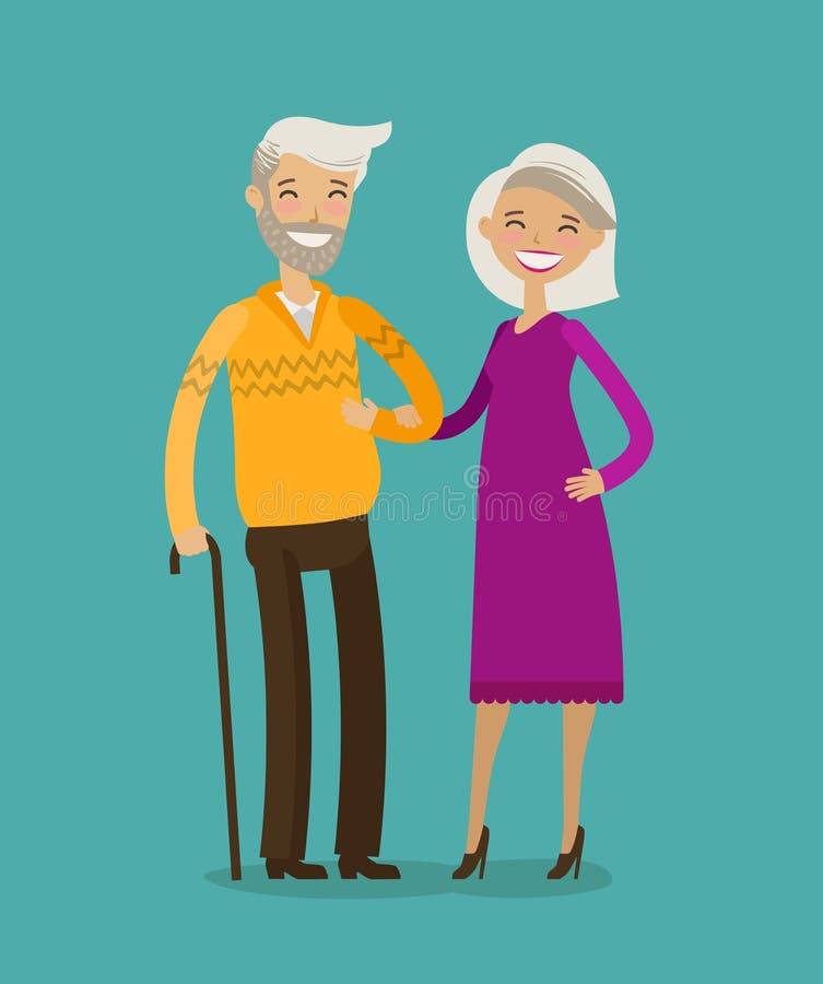 Happy Elderly People or Retired. Cartoon Vector Illustration Stock ... Happy Elderly People or Retired. Cartoon Vector Illustration Stock ...
