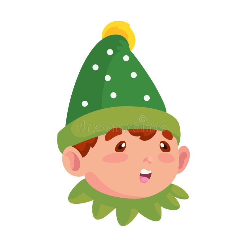 Happy elf face stock vector. Illustration of funny, christmas - 273193512