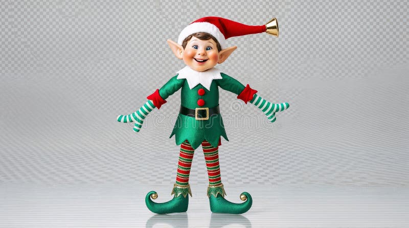 Happy Elf Isolated on White Background Illustration Stock Illustration ...