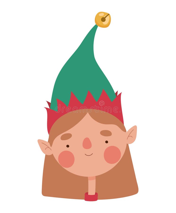 Happy elf woman face stock vector. Illustration of happy - 260613515