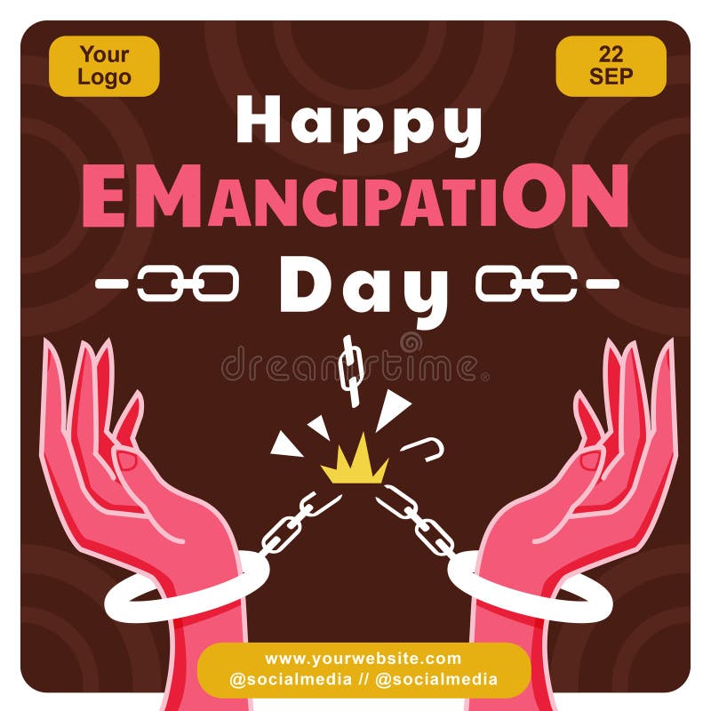 Happy Emancipation Day, Break the Cuffs Stock Vector - Illustration of ...