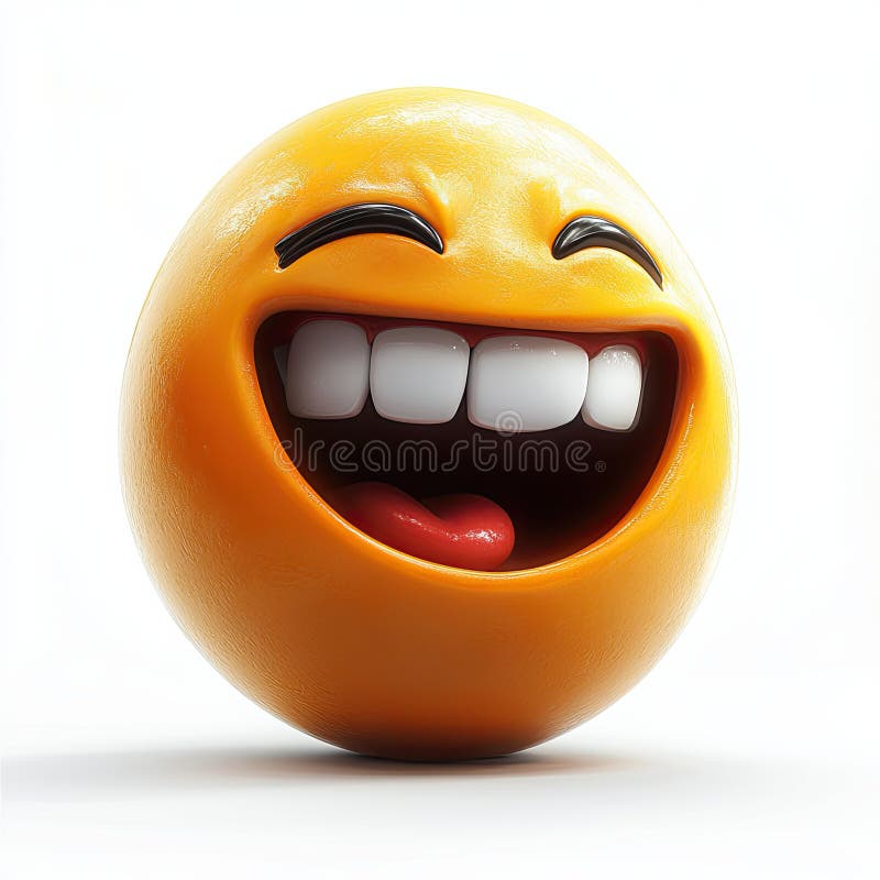 Happy Emoji with Big Smile and Laughter Expression Stock Illustration ...