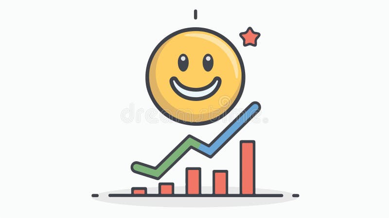Happy Emoji Face Graph Outline Icon Vector Illustration for Creative ...