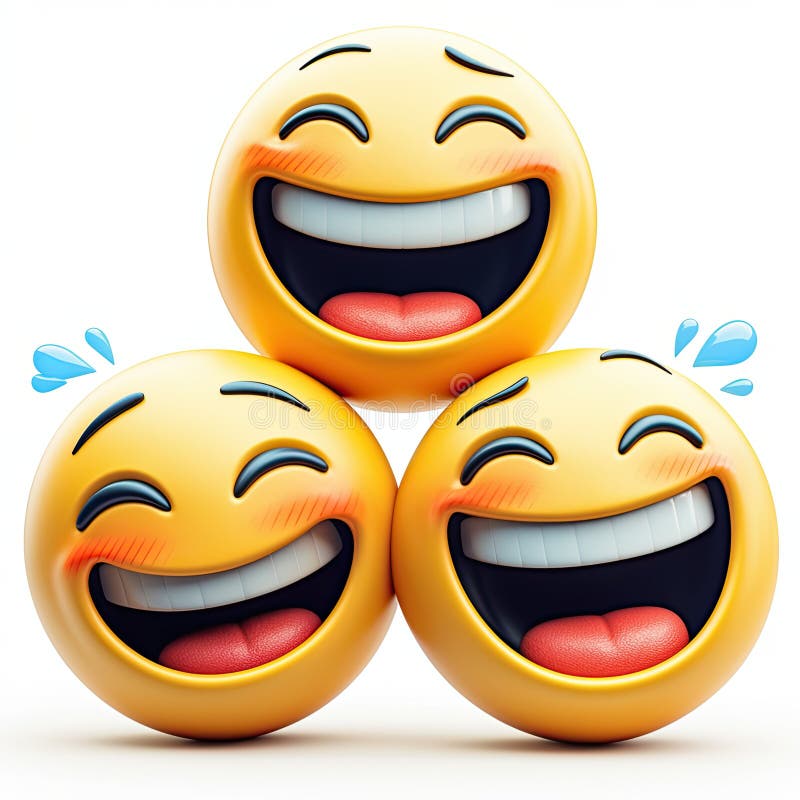 Happy Emoji Faces Stacked Together, Expressing Joy and Laughter Stock ...
