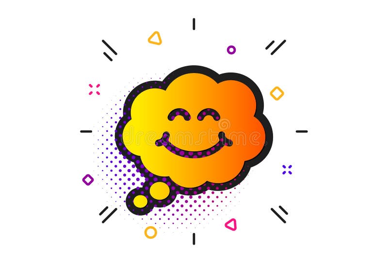 Smile Icon. Happy Emoticon Sign. Comic Speech Bubble. Vector Stock ...