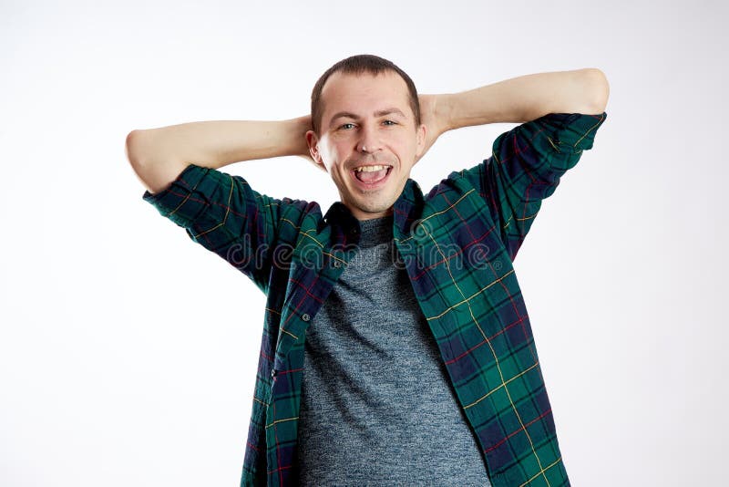 Happy Emotions on the Man Face, Pleased with Himself. Happiness Guy ...