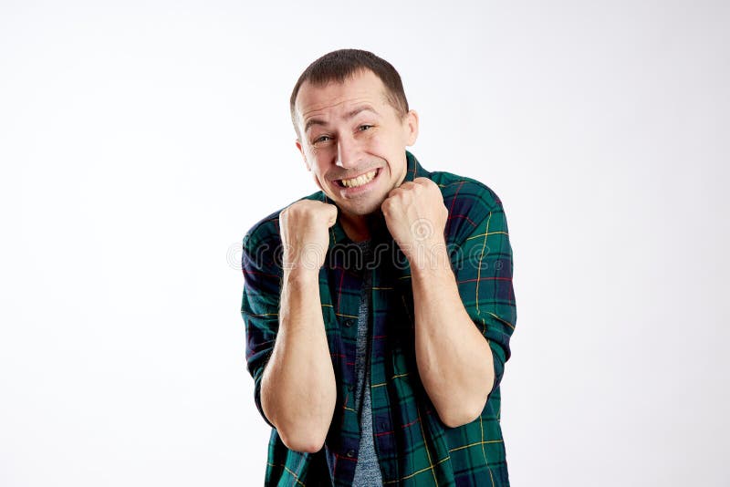 Happy Emotions on the Man Face, Pleased with Himself. Happiness Guy ...