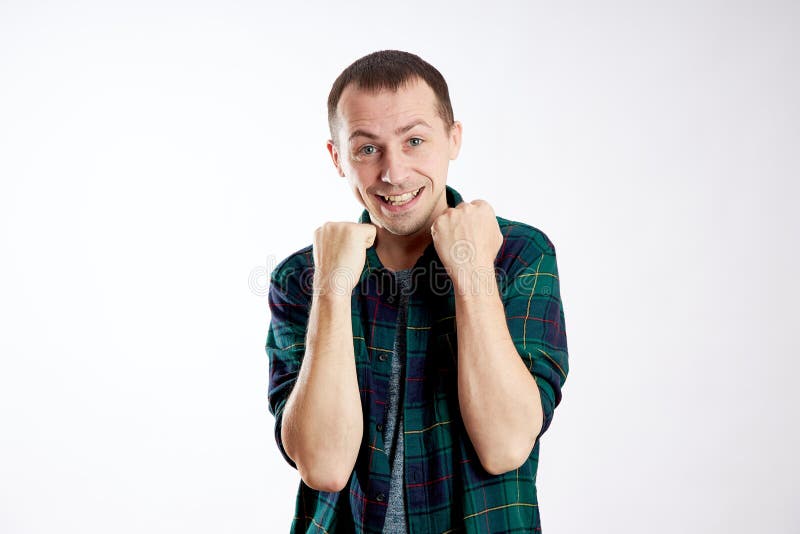 Happy Emotions on the Man Face, Pleased with Himself. Happiness Guy ...