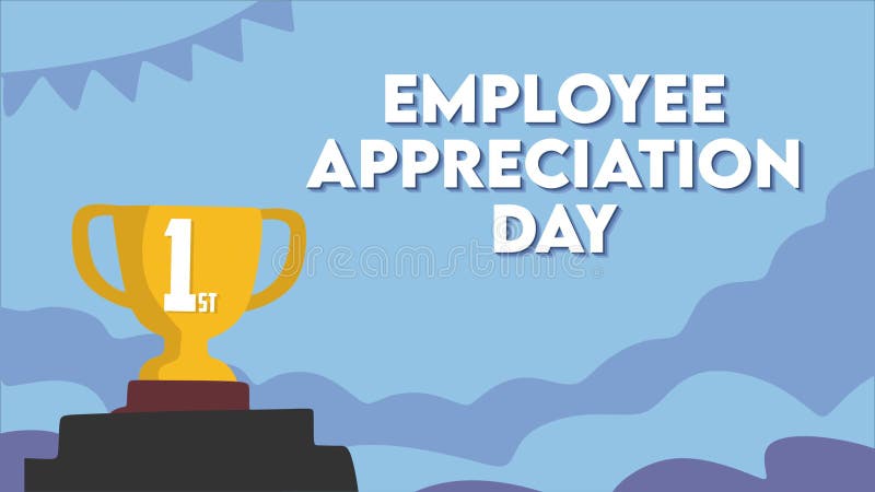 Happy Employee Appreciation Day with a Trophy Stock Video - Video of appreciation, march: 377877287