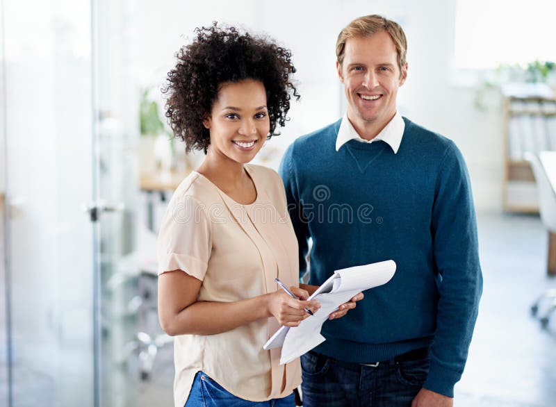 Happy, Employee and Notepad at Office for Collaboration, Teamwork and ...