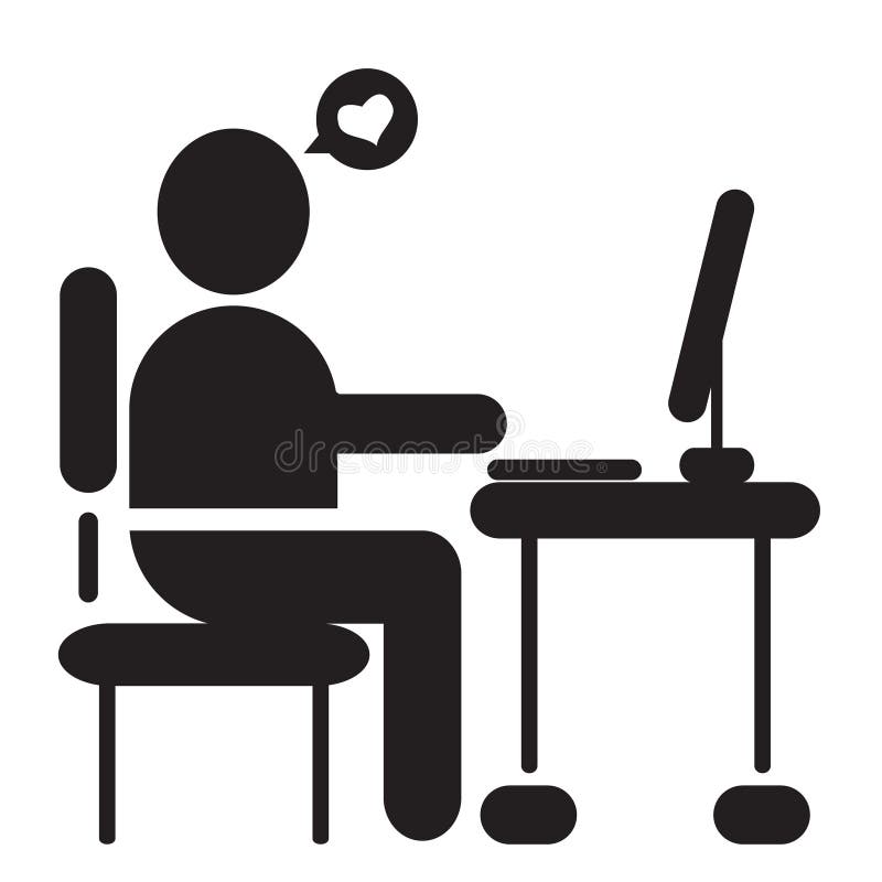 Happy Employee at Work Icon Stock Vector - Illustration of figure ...