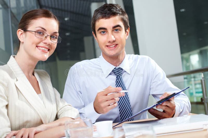 Happy employees stock photo. Image of male, handsome - 23039618