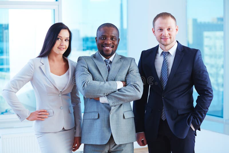 Happy employees stock photo. Image of employee, intercultural - 66009818
