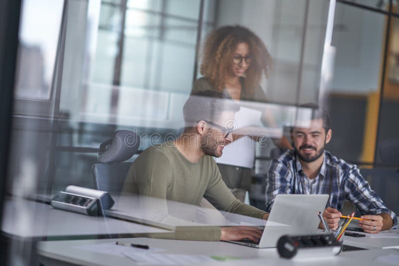 Happy Employees Starting Work with New Clients Stock Image - Image of ...