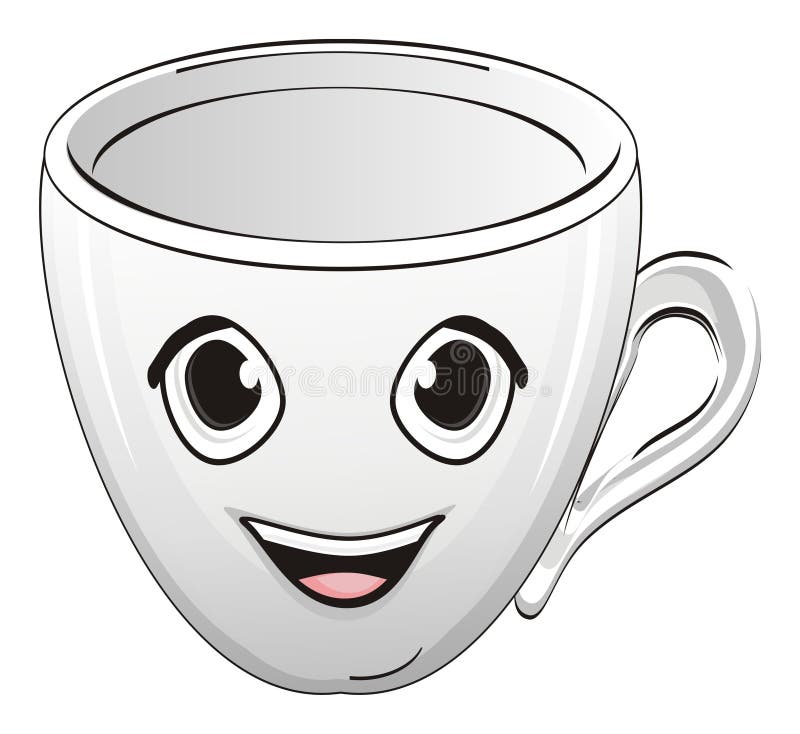 Empty smiling cup stock illustration. Illustration of porcelain - 95760079