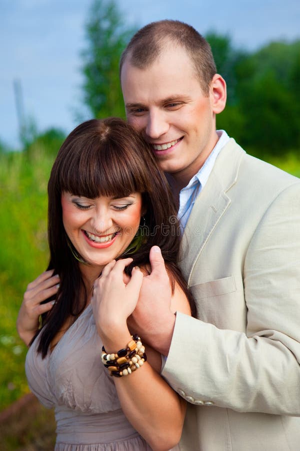 Happy Enamoured Couple Embracing Stock Photo - Image of romenticism ...