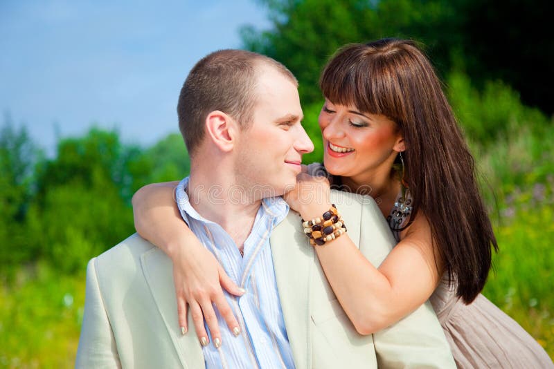 Happy Enamoured Couple Embracing Stock Image - Image of enamoured ...