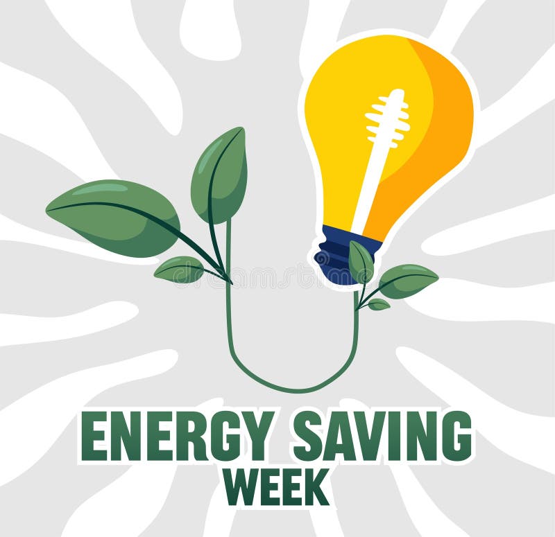 Happy Energy Saving Week for Energy Saving Stock Illustration ...