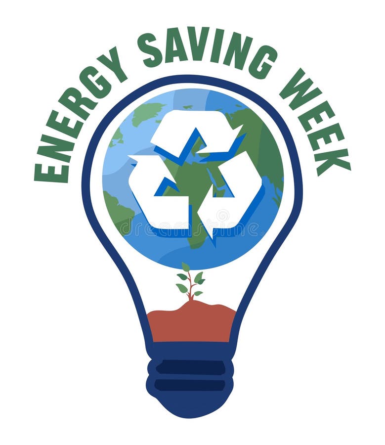 Happy Energy Saving Week for Energy Saving Stock Illustration ...