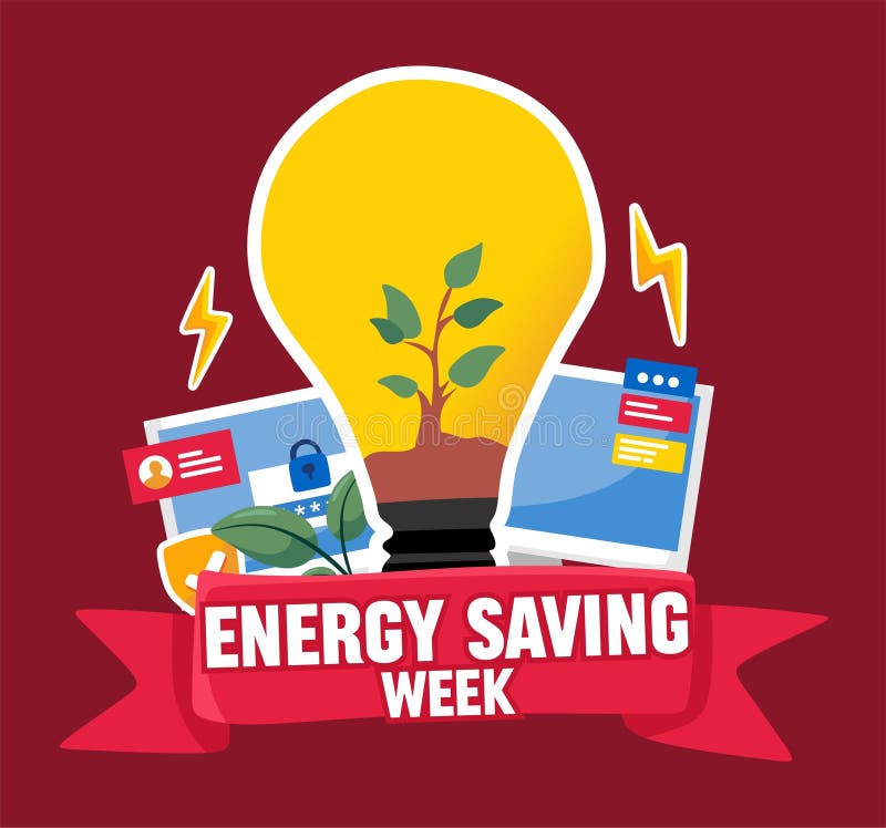 Happy Energy Saving Week for Energy Saving Stock Vector - Illustration ...
