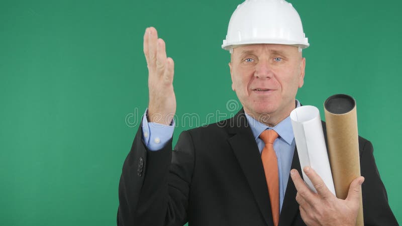 Happy Engineer Make a Welcome Hand Gestures Stock Image - Image of ...