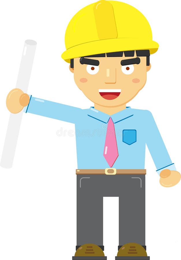 Happy Engineer Cartoon Illustration Stock Illustration - Illustration ...