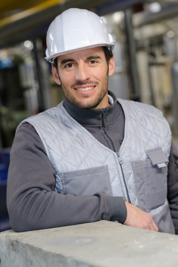 Happy Engineer Working in Factory Stock Image - Image of electrician ...