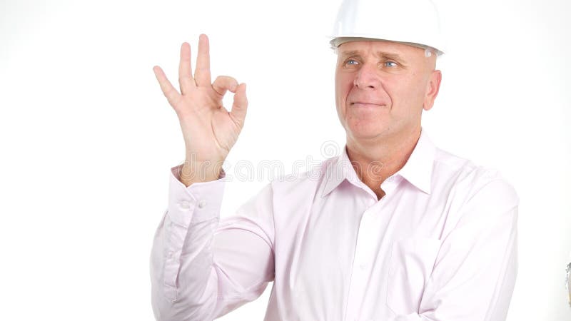 Happy Engineer Make Good Job Sign OK Hand Gestures Stock Photo - Image ...