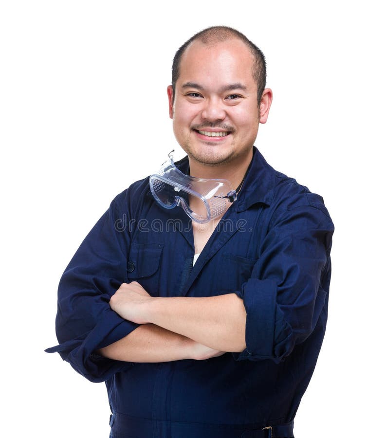 Old Engineer Portrait with Hands in Pockets Stock Image - Image of ...