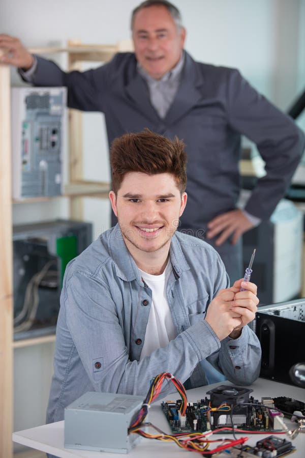 Happy Engineering Student Working in Lab Stock Photo - Image of people ...