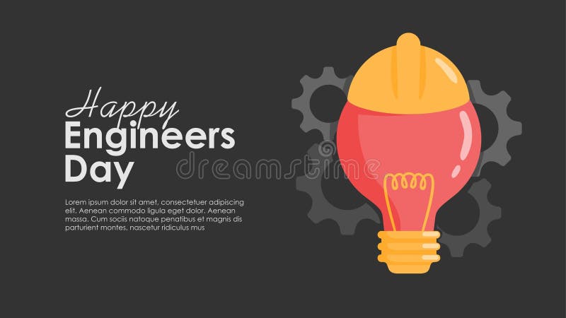 Happy Engineers Day Banner Template Vector Stock Illustration ...