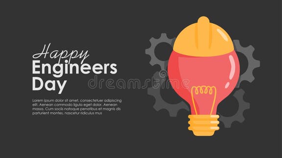 Happy Engineers Day Banner Template Vector Stock Illustration ...