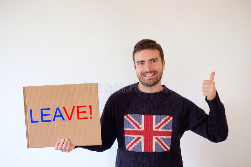 Happy English Man after the Brexit Stock Photo - Image of concept ...