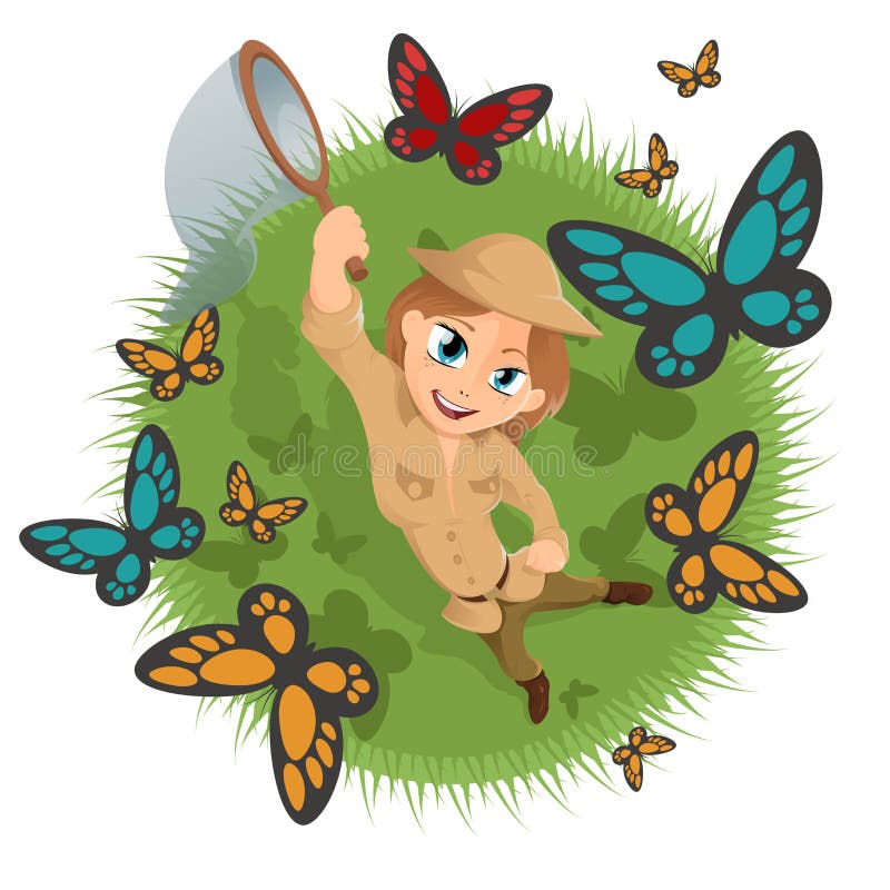 Cartoon entomologist stock vector. Illustration of insect - 26741620