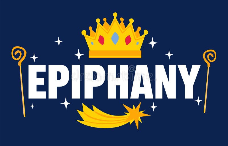 Happy Epiphany Day with Blue Sky Background and Epiphany Ornaments ...