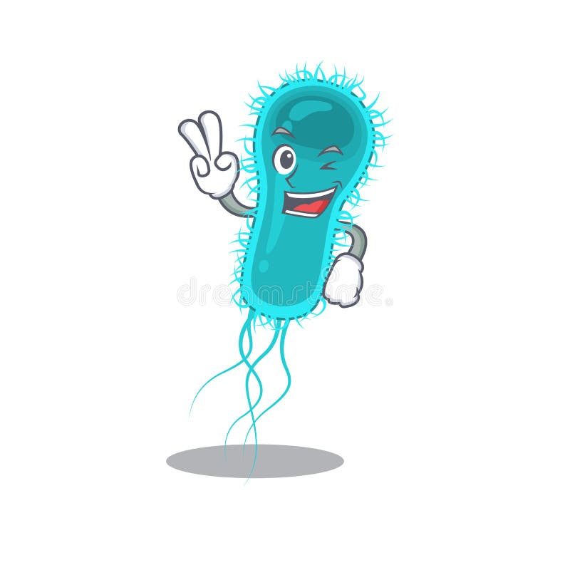 Happy E.coli Bacteria Cartoon Design Concept with Two Fingers Stock ... Happy E.coli Bacteria Cartoon Design Concept with Two Fingers Stock ...