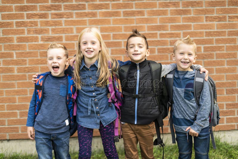A Happy Excited Kids Having Fun Together on Playground Stock Photo ...