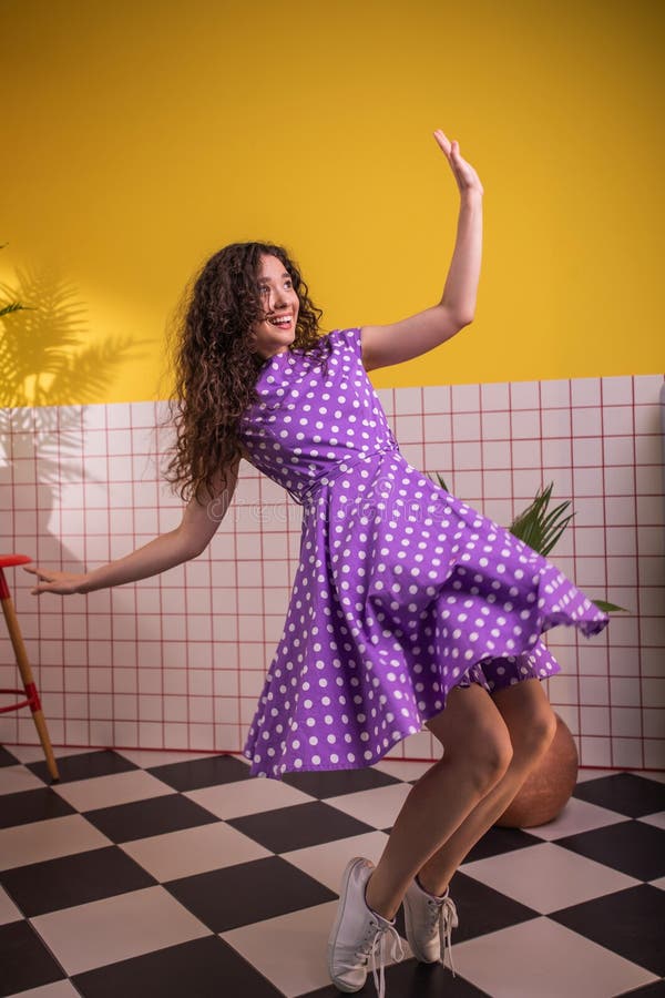 Excited Lady and Her Friends Have a Big Party on the Rooftop of Terrace ...