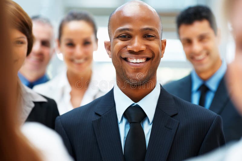 Happy Executive with Team Support Stock Image - Image of business ...