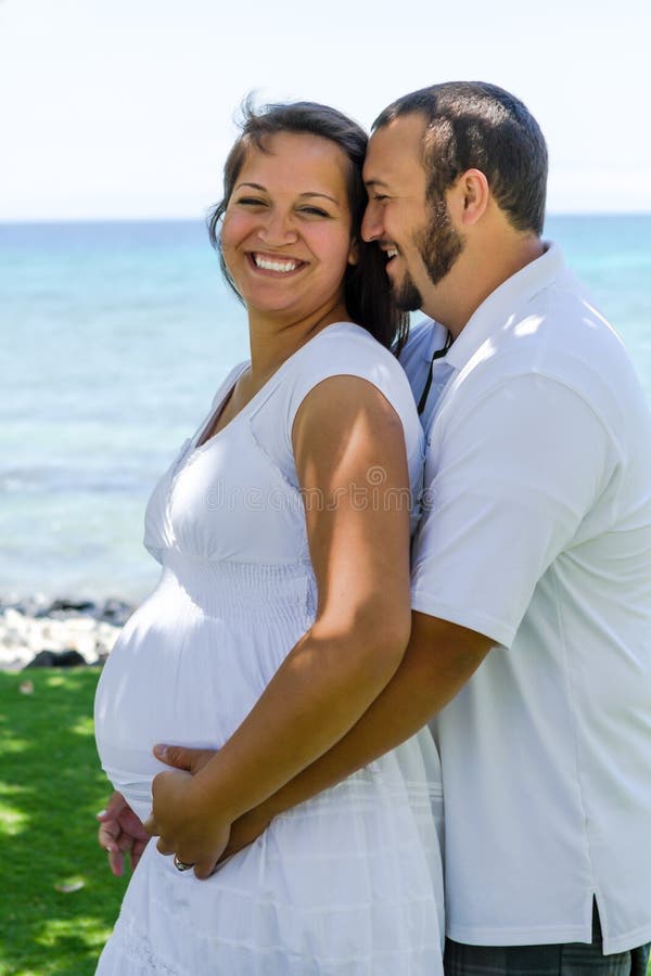 Happy Expecting Pregnant Couple Stock Image - Image of love, happiness ...