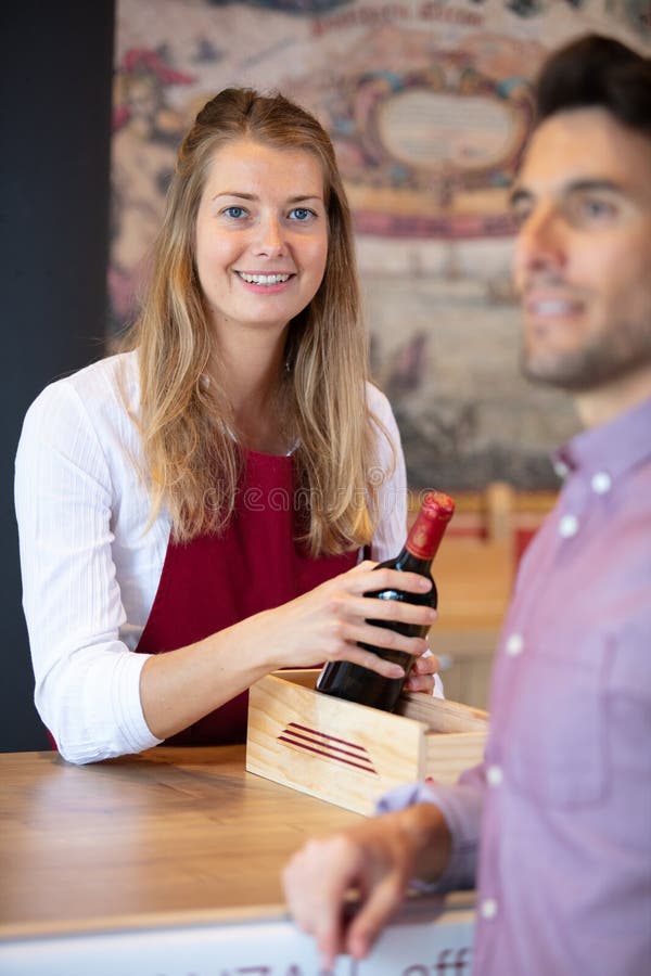 Happy Experienced Sommelier Woman Stock Image - Image of ...