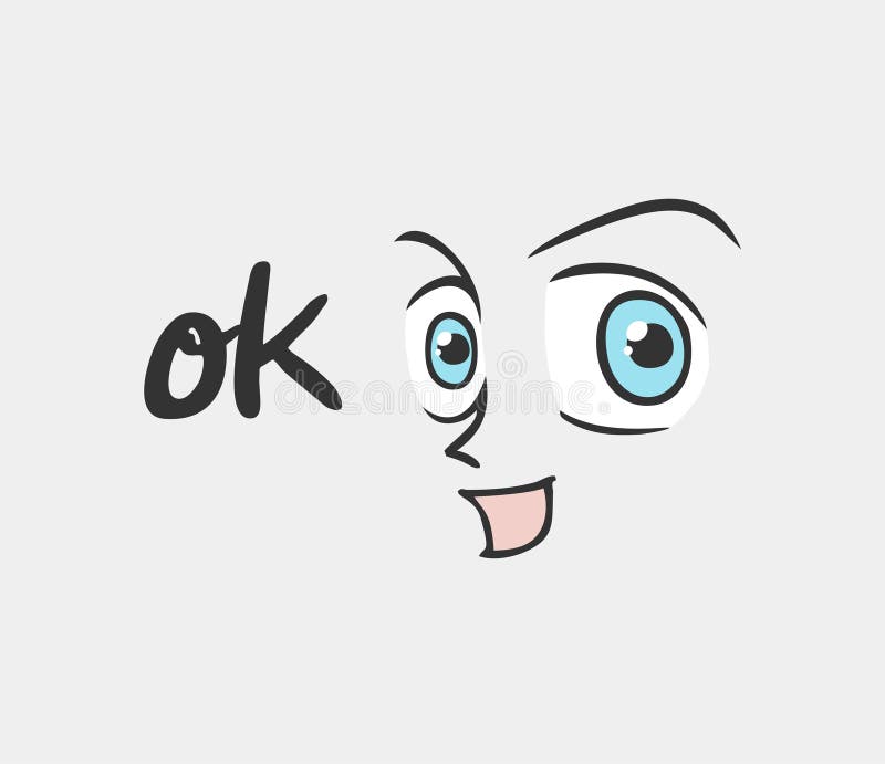 Happy Expression and Ok Message Stock Vector - Illustration of success ...
