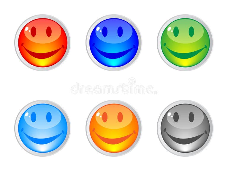 Happy Face Buttons stock vector. Illustration of gloomy - 9723096