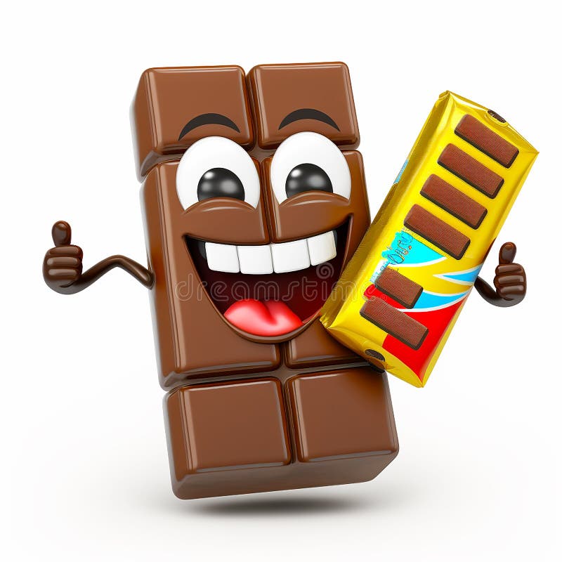 Happy Face Chocolate Candy Bar Emoji 3d Stock Illustration Illustration Of Grafic Noctane