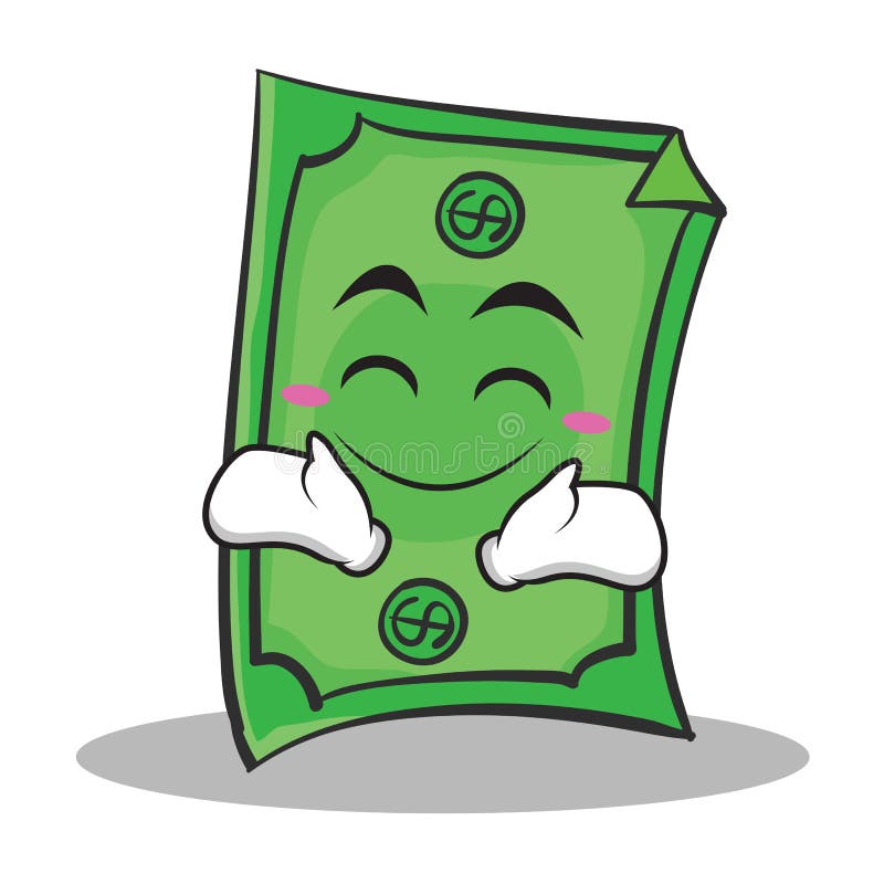 Happy Face Dollar Character Cartoon Style Stock Vector - Illustration ...