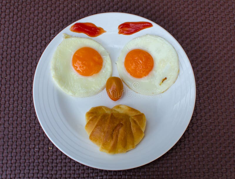 Happy Face Frying Eggs Breakfast Stock Photo - Image of sausage, fresh ...