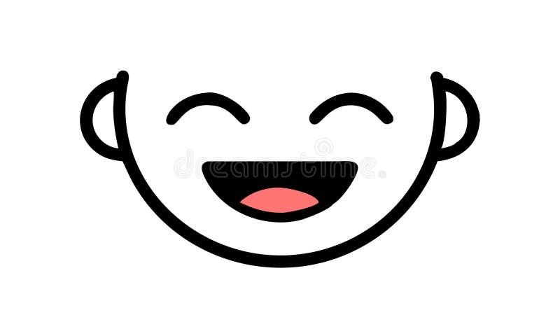 Happy Face Icon: Smiling Content Expression Symbol Vector, Vector ...
