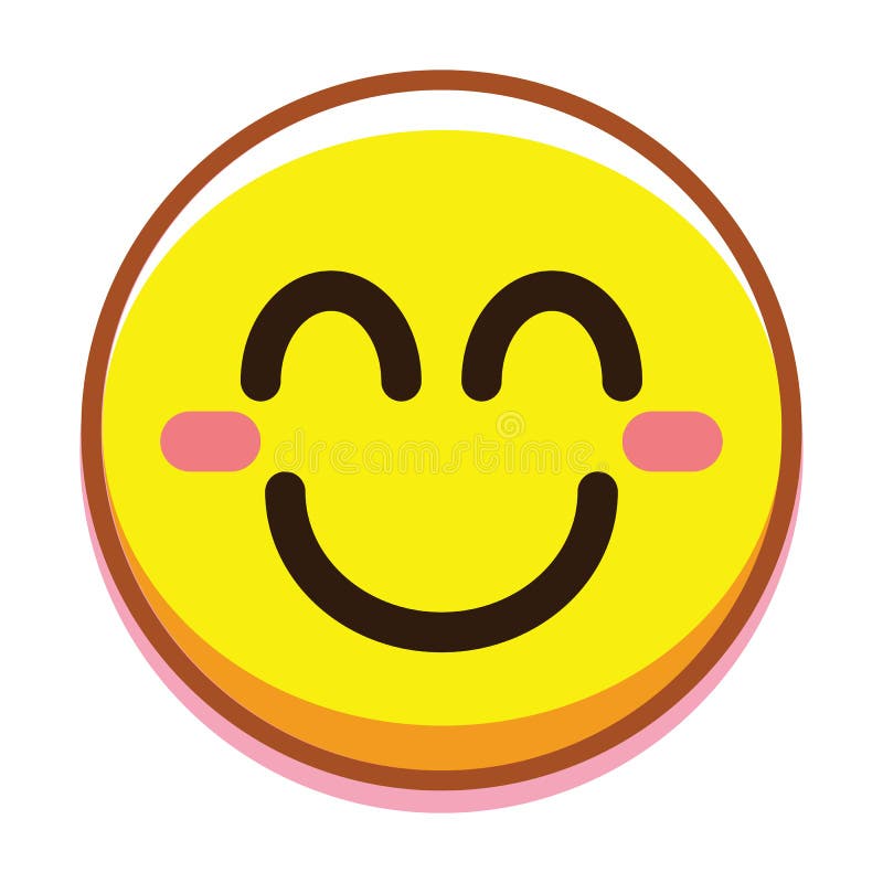 Happy Face Isolated on White Background Stock Illustration ...